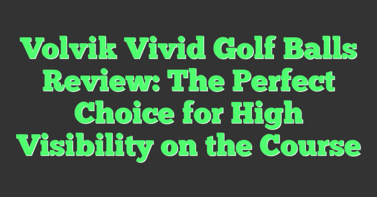Volvik Vivid Golf Balls Review: The Perfect Choice For High Visibility ...
