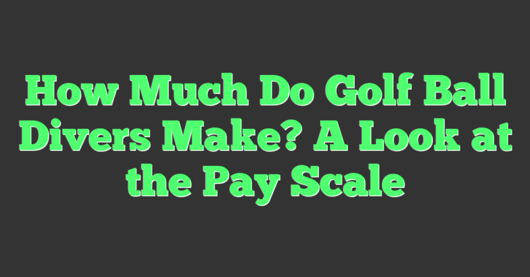 How Much Do Golf Ball Divers Make? A Look At The Pay Scale